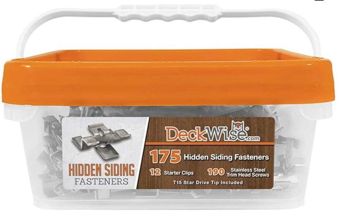 DeckWise Hidden Stainless Steel Siding Fasteners 175 Piece Kit - Clips ...
