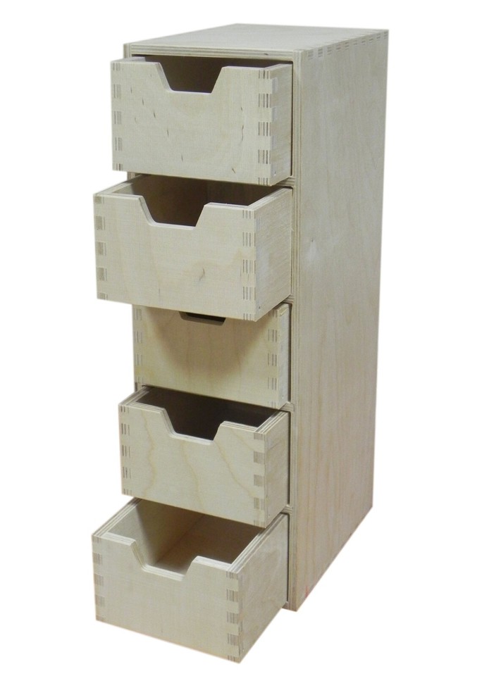 Wooden Drawer - Box Desktop Office Desk Storage Decoupage Unpainted 11 ...