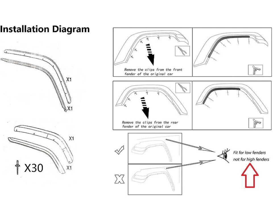 For Jeep Wrangler JLU Extreme Recon Wheel Flare Extenders trim OE Style ...
