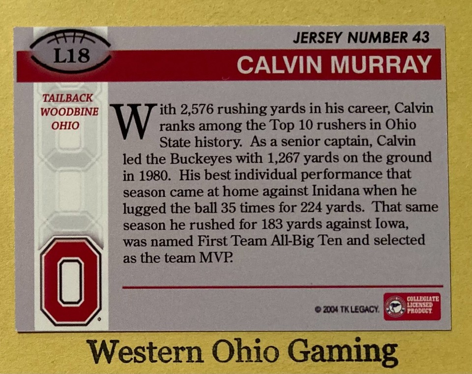 2004 TK Legacy Ohio State Buckeyes Calvin Murray #L18 | eBay