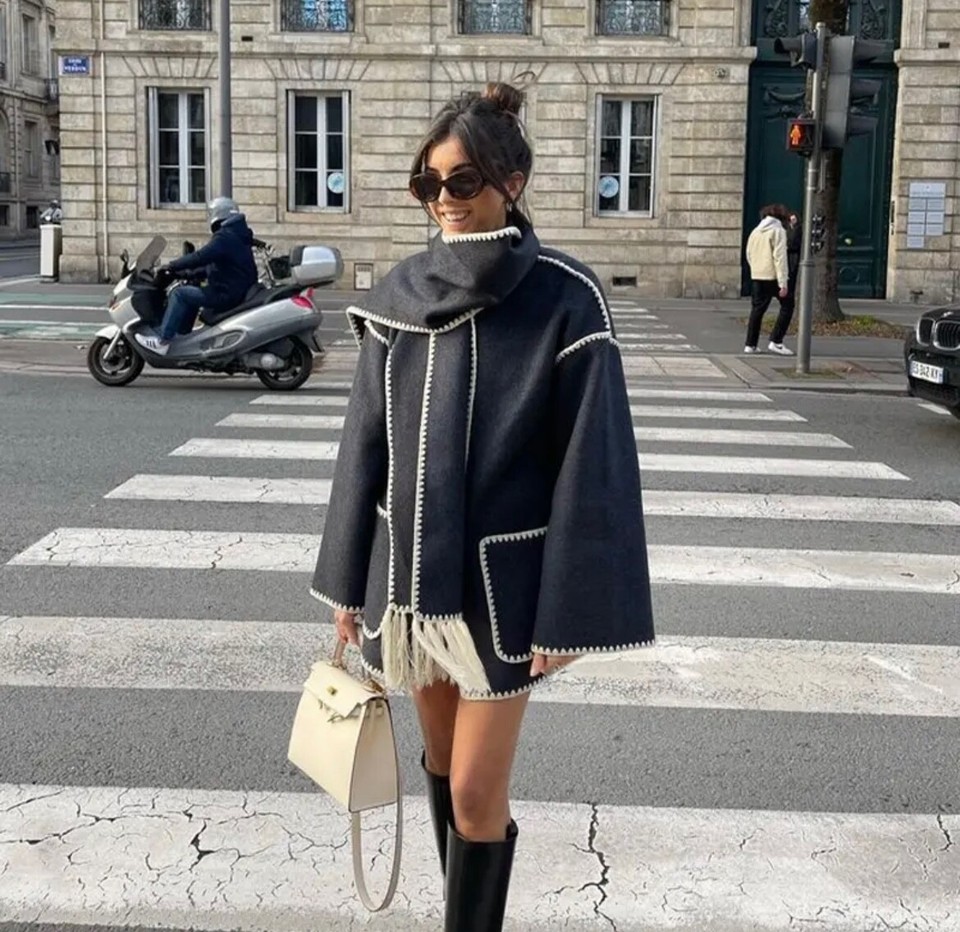 Womens Scarf Jacket Ladies Coat with Scarf Toteme Fashion elegant Coat ...