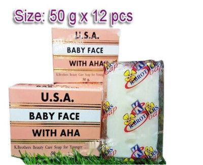K.Brothers Baby Face Whitening Soap with AHA Reduce Dark Spot Acne Body ...