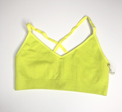 Good American New Womens Size 1/2 Lemon Lime Seamless Chunky Rib Sports ...