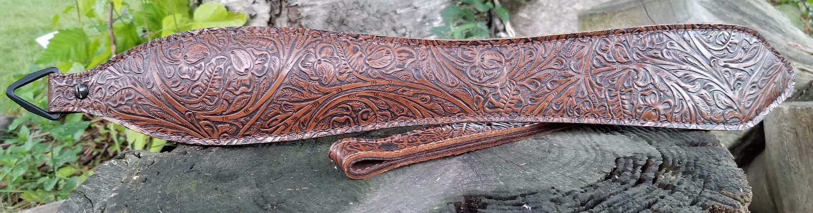 Rifle Sling Western Style Embossed Brown Leather | eBay