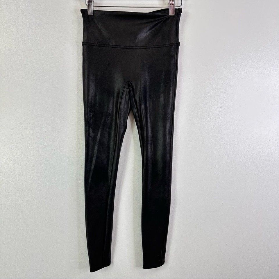 Spanx Shape Faux Leather Leggings Black Size M | eBay