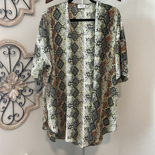 Texas True Treads Multicolor Snake Print Long Open Cardigan Sz S Made ...