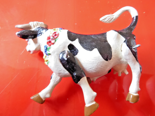 Cold painted bronze, articulated cow, that doubles as a contortionist ...