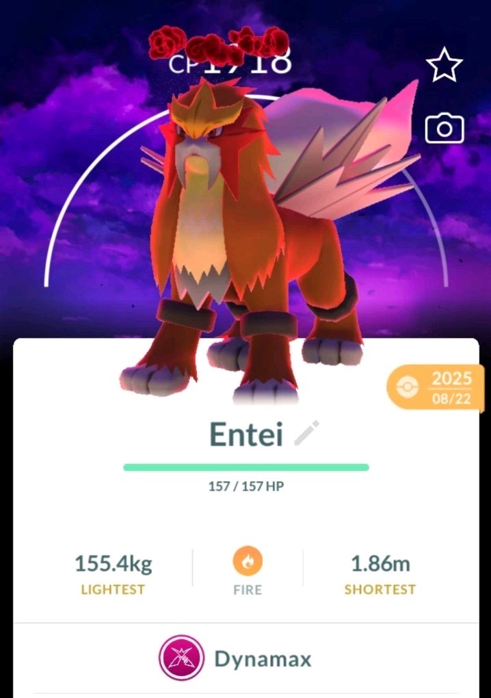 Dynamax Entei (With Background) - Pokemon Go - Registered or 30 Day | eBay