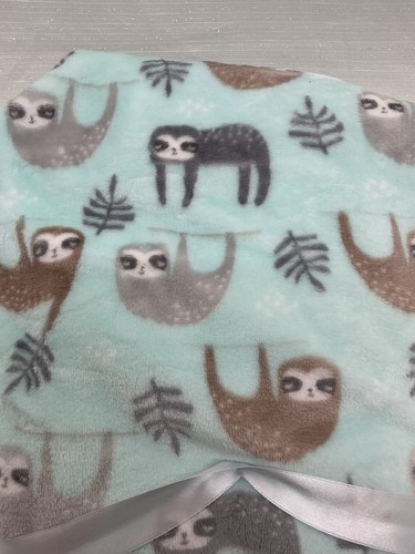Baby Elements Blue Green SLOTH Blanket Security Fleece Lovey Nunu ...
