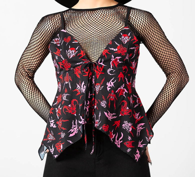 Killstar Hellborn Sleeveless Devil Wrap Top XL Alternative Goth Rocker Black Red | eBay