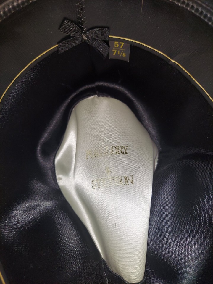 Vintage Mallory by Stetson Men's Black Fedora Hat Size 7 1/8 Pure Wool ...