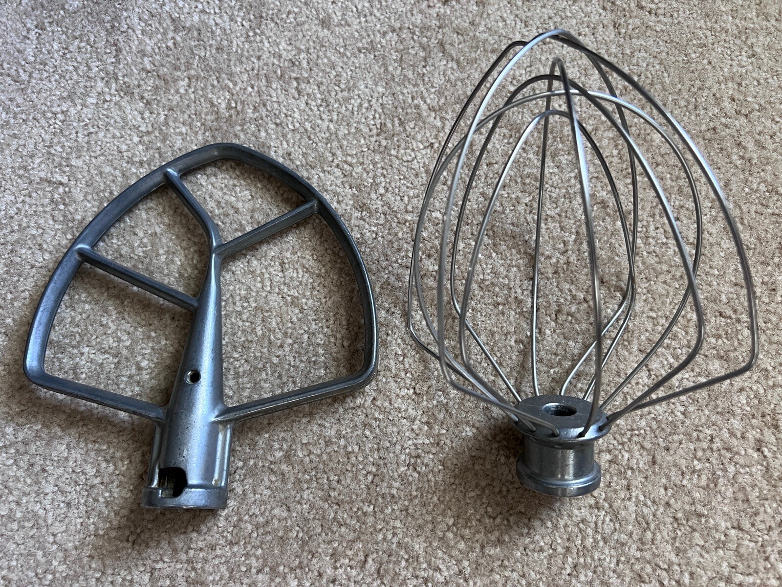 KitchenAid Wisk & Paddle Attachments Lot Of 2 For 6 Qt Bowl Stainless ...