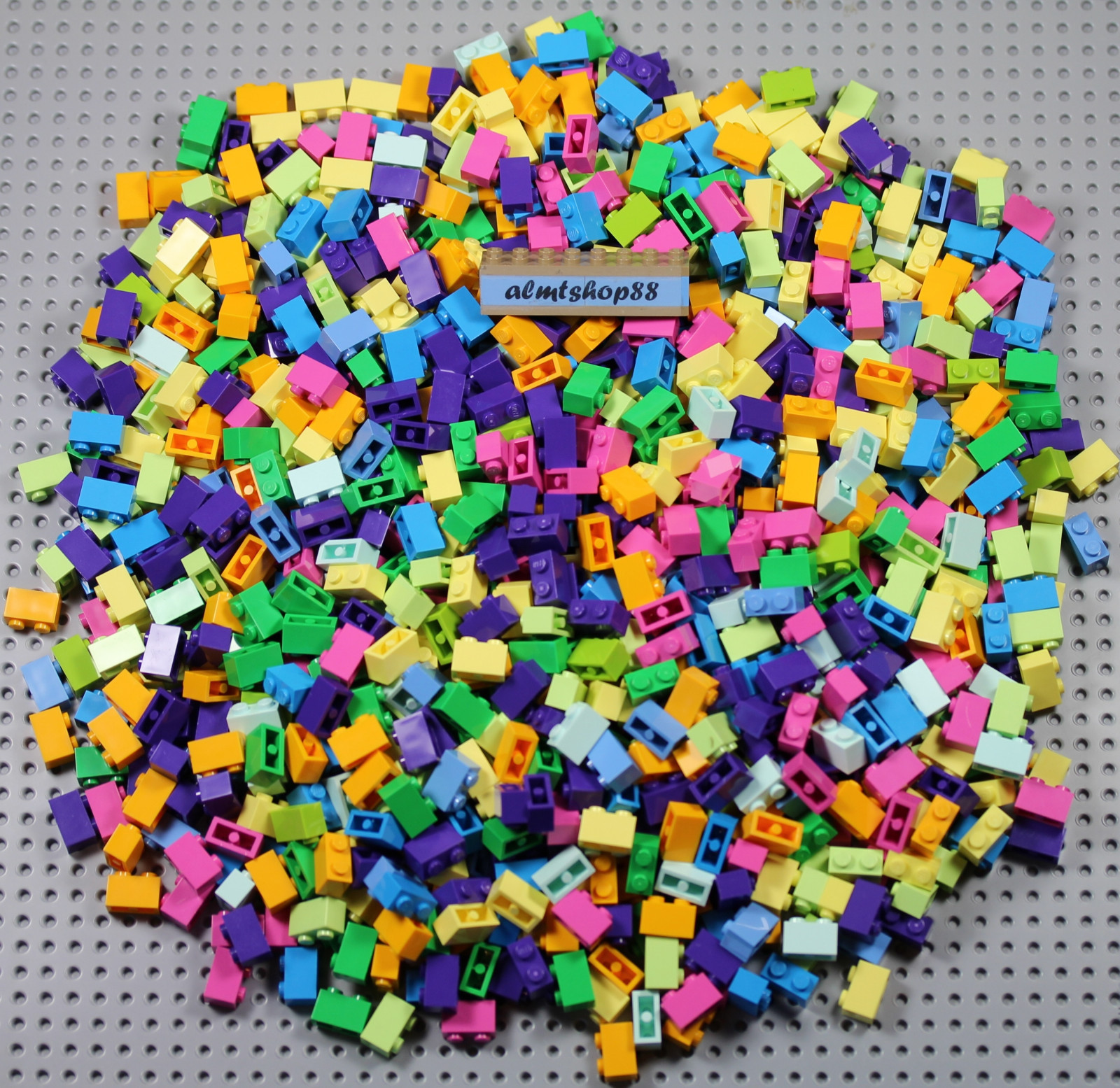 LEGO - 1x2 Basic Bricks - Assorted Pastel & Bright Girls Colors Blocks ...