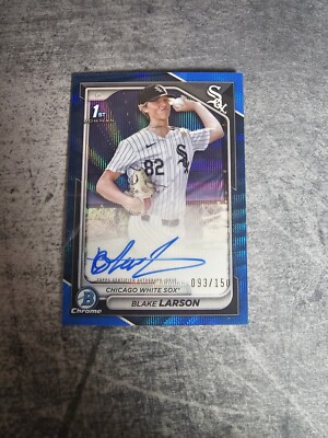 Blake Larson 2024 Bowman Draft #CPA-BL Prospects Blue Wave Refractor ...