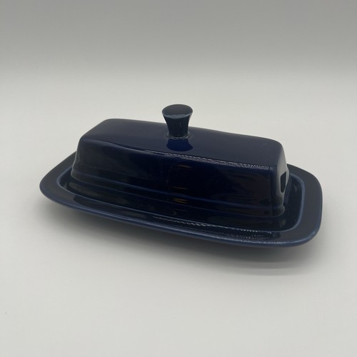 HLC Fiesta Cobalt Blue Butter Dish Fiestaware Covered 2 Piece Set ...