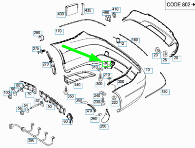 NEW MERCEDES-BENZ C W204 REAR RIGHT BUMPER BRACKET A2048853714 ORIGINAL ...
