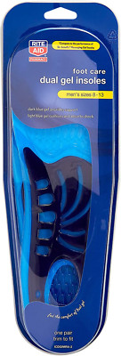 Rite Aid Dual Gel Insoles Work Insoles for Men, Sizes 8-13 | eBay