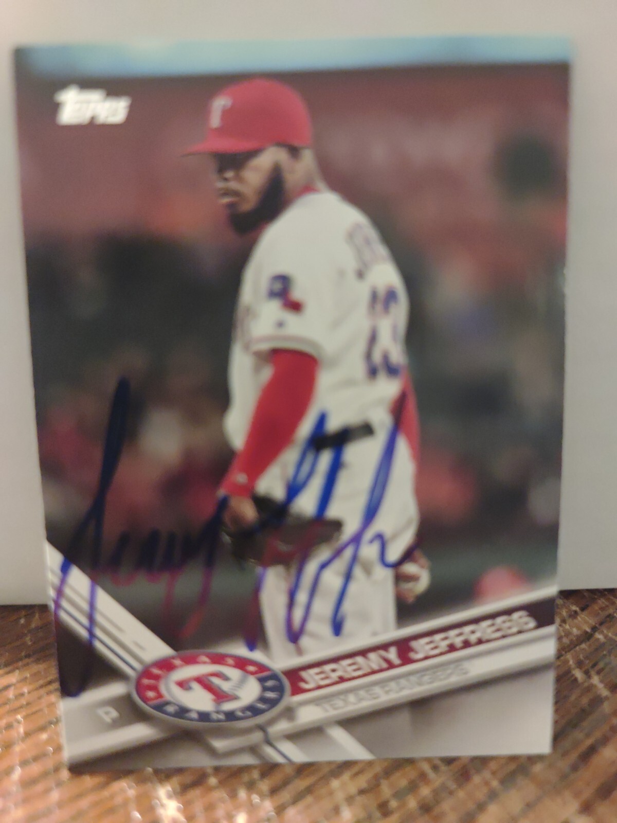 Jeremy Jeffress Autographed 2017 Topps Signed Baseball Card #514 Texas ...