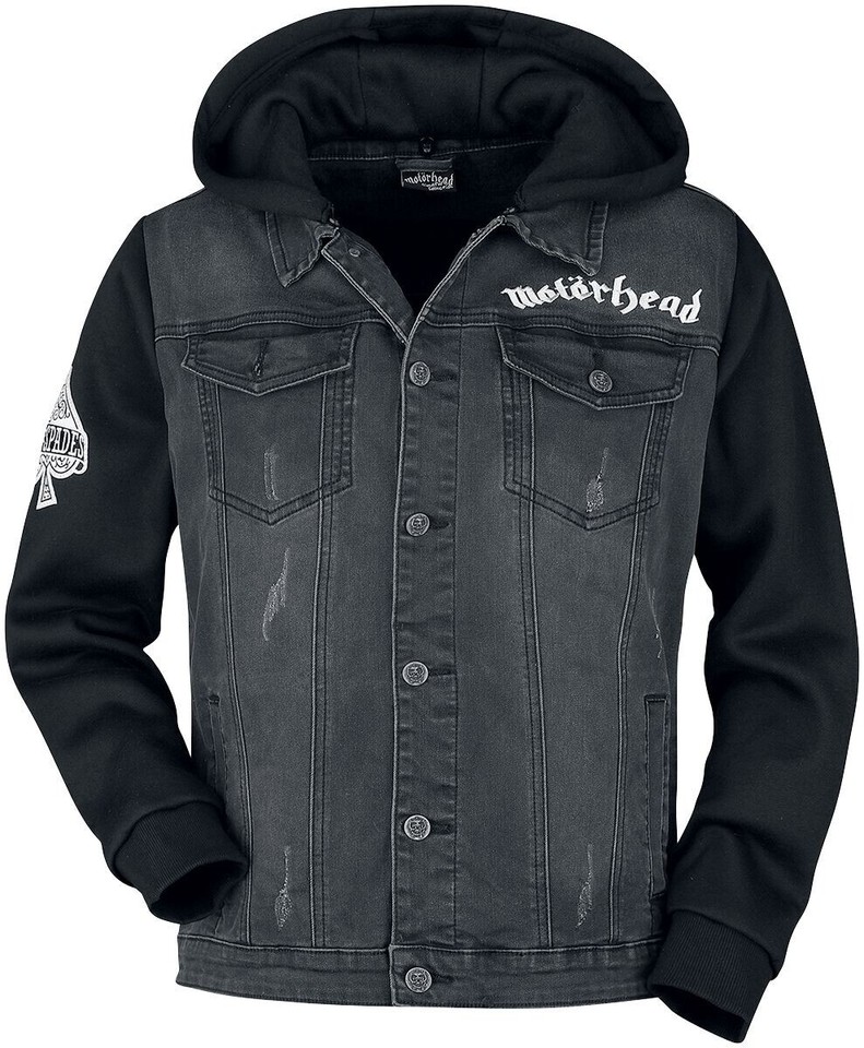Motorhead Jacket Heavy Metal Band Black Denim Jean Jacket Hoodie ...