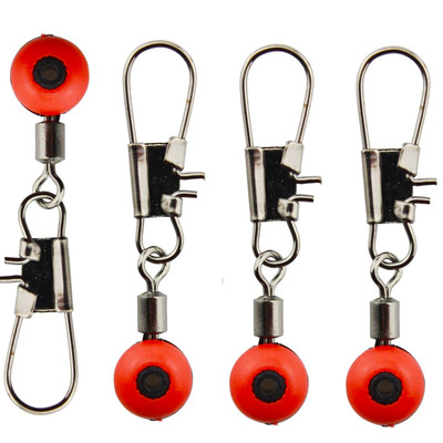 40pcs Red/ Black Barrel Swivel Fishing Line Clip Slides with Interlock ...