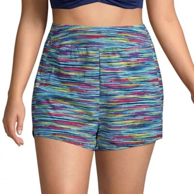 LANDS' END WOMEN'S CHLORINE-RESISTANT 3-INCH SWIM SHORTS | eBay