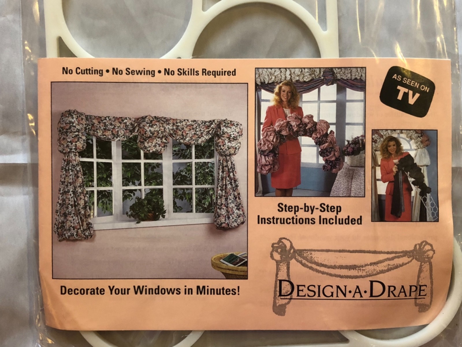 1993 Design A Drape National Kitchen Products Frame Round Valance New ...