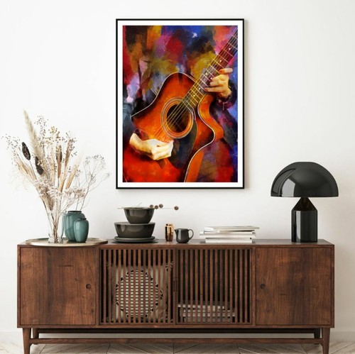 Guitarist Abstract Watercolor Art Print Premium Poster High Quality ...