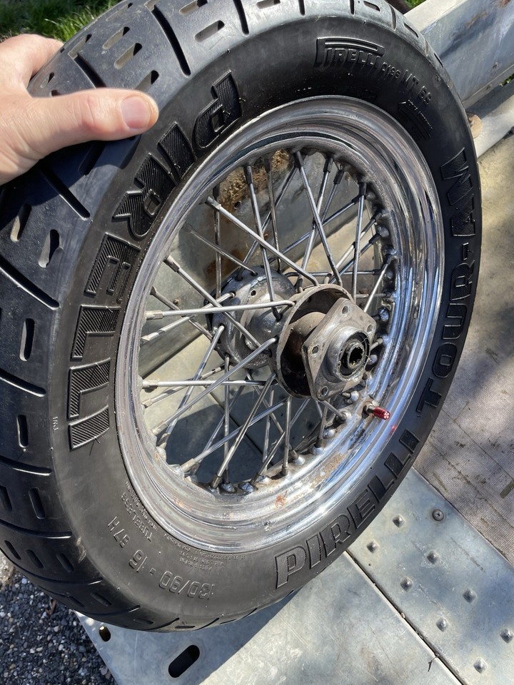 Harley Davidson 16 Inch Twin Flange Front Wheel Complete With 130/90/16 ...