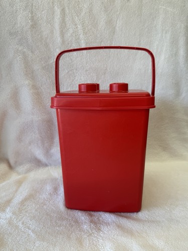 Vintage Lego Bucket 1987 Storage Container Red BUCKET ONLY w Lid Bin NO ...