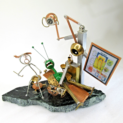Dentist Brutalist nuts & bolts wire metal Sculpture artist Don Rea ...