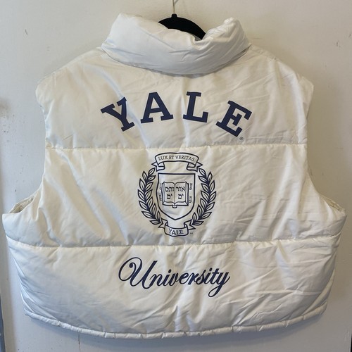 Vintage Y2K Yale University FullZip Puffer Vest Jacket Coat Unisex XL ...