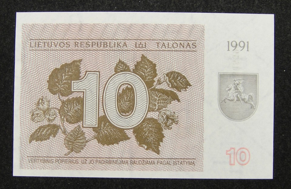 Lithuania Banknote 10 Talonas 1991 UNC | eBay