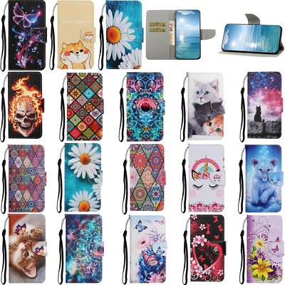 Patterned Flip Wallet Card Phone Case Cover For Samsung Galaxy S24 S23 ...
