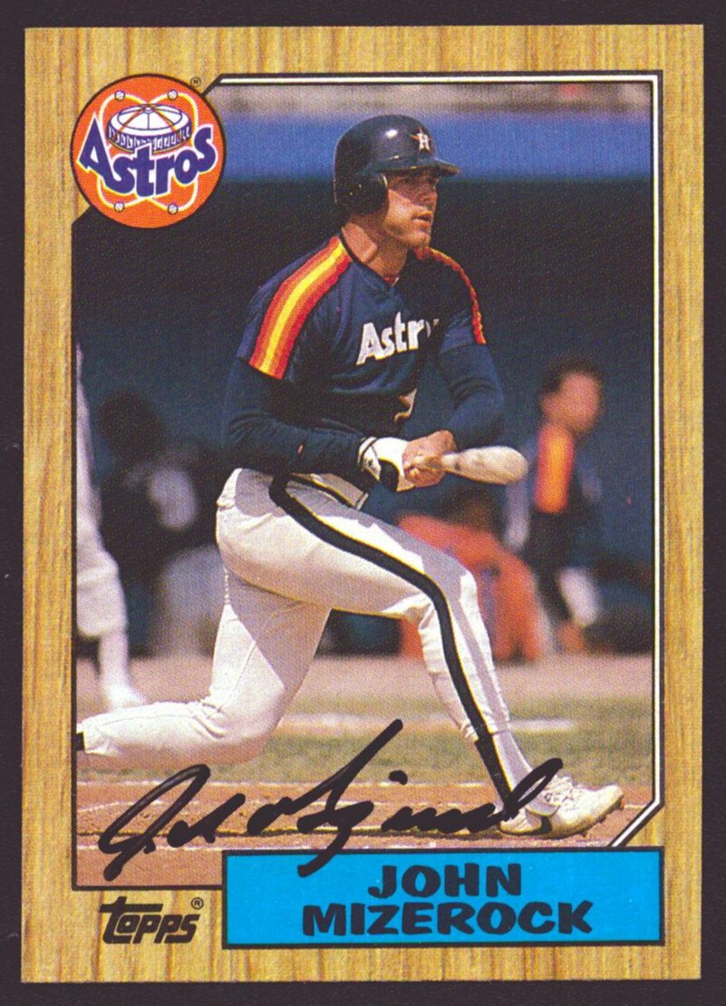 JOHN MIZEROCK 1987 Topps 408 AUTOGRAPH Signed ASTROS AUTO Braves Royals ...