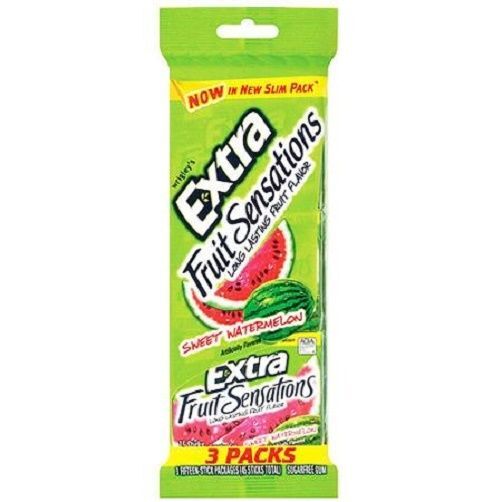 Extra Fruit Sensations Sweet Watermelon Sugarfree 15 Stick Packages ...