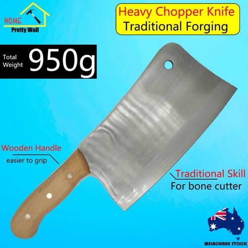 Kitchen Bone Cutter Chopper Knife Traditional Forging Meat Tool Pork ...
