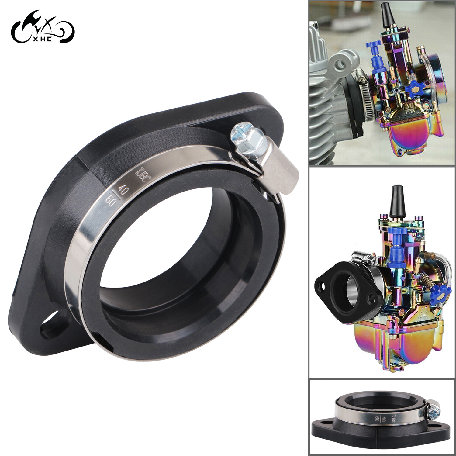 45mm Carburetor Intake Flange Adapter Carb Manifold Boot For Harley ...