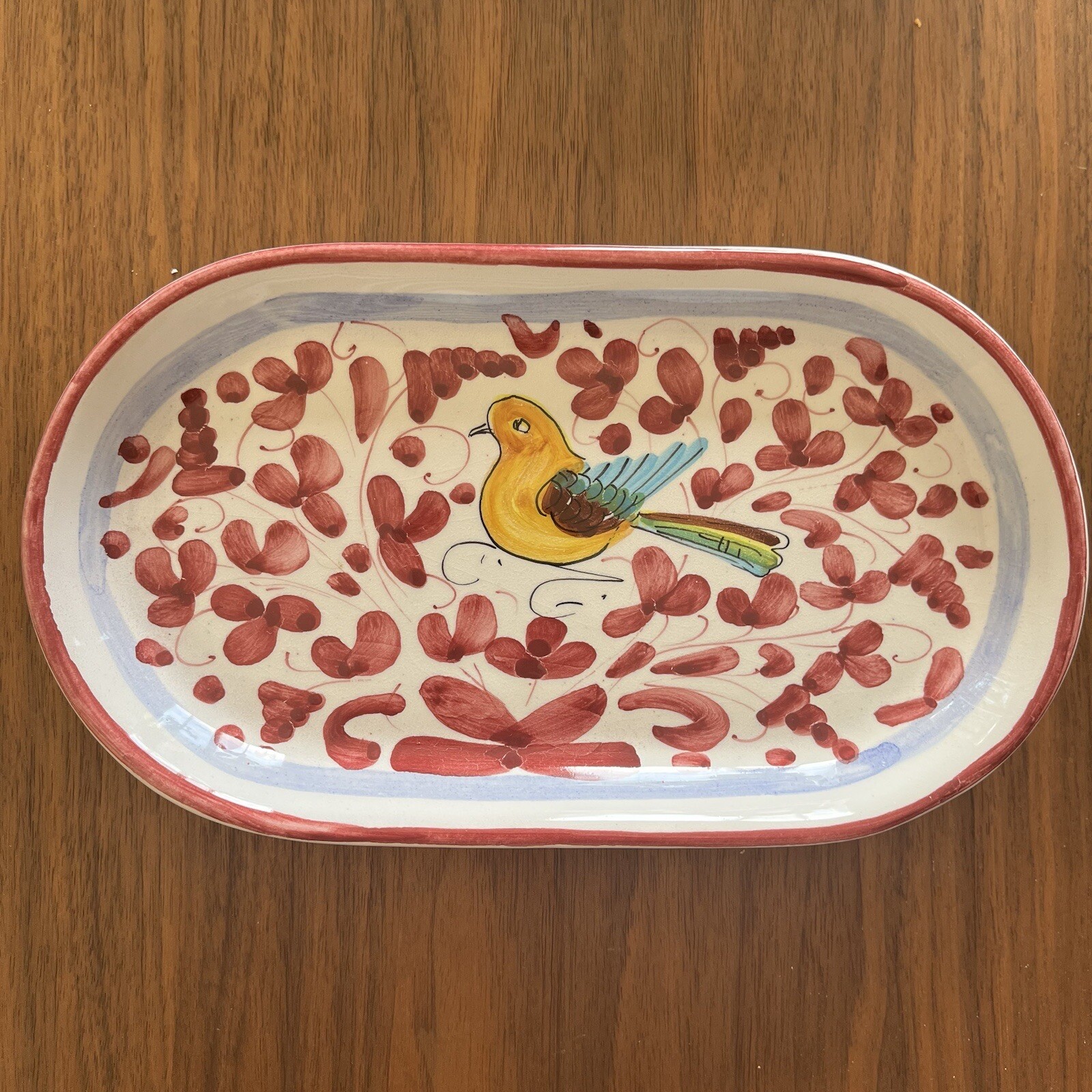 Mario Sambuco Deruta Art Pottery Italy Trinket Dish Hand-Painted w/Bird ...