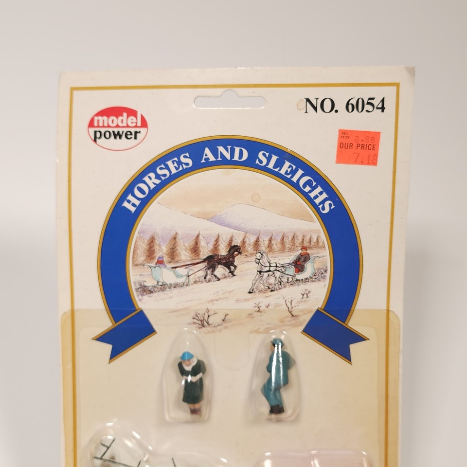 Model Power 6054 Horse and Sleigh O Scale Winter Train Garden Diorama ...