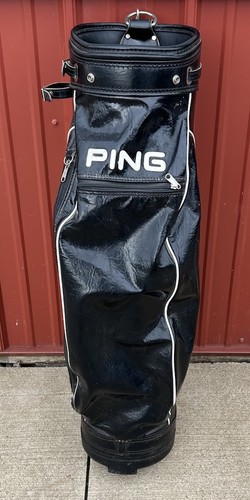 Vintage PING Golf Club Bag Black Faux Alligator Leather 4 Way Single ...