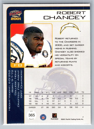 Robert Chancey 2001 Pacific #365 Hobby LTD /99 | eBay
