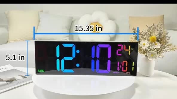 16" Large Digital Wall Mount LED Clock Count Down Timer with Remote,8 ...