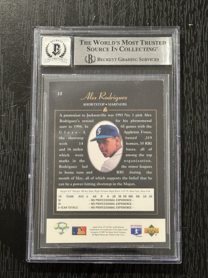 Alex Rodriguez Signed 1994 SP Foil #15 Mariners RC Rookie AUTO PSA/DNA ...