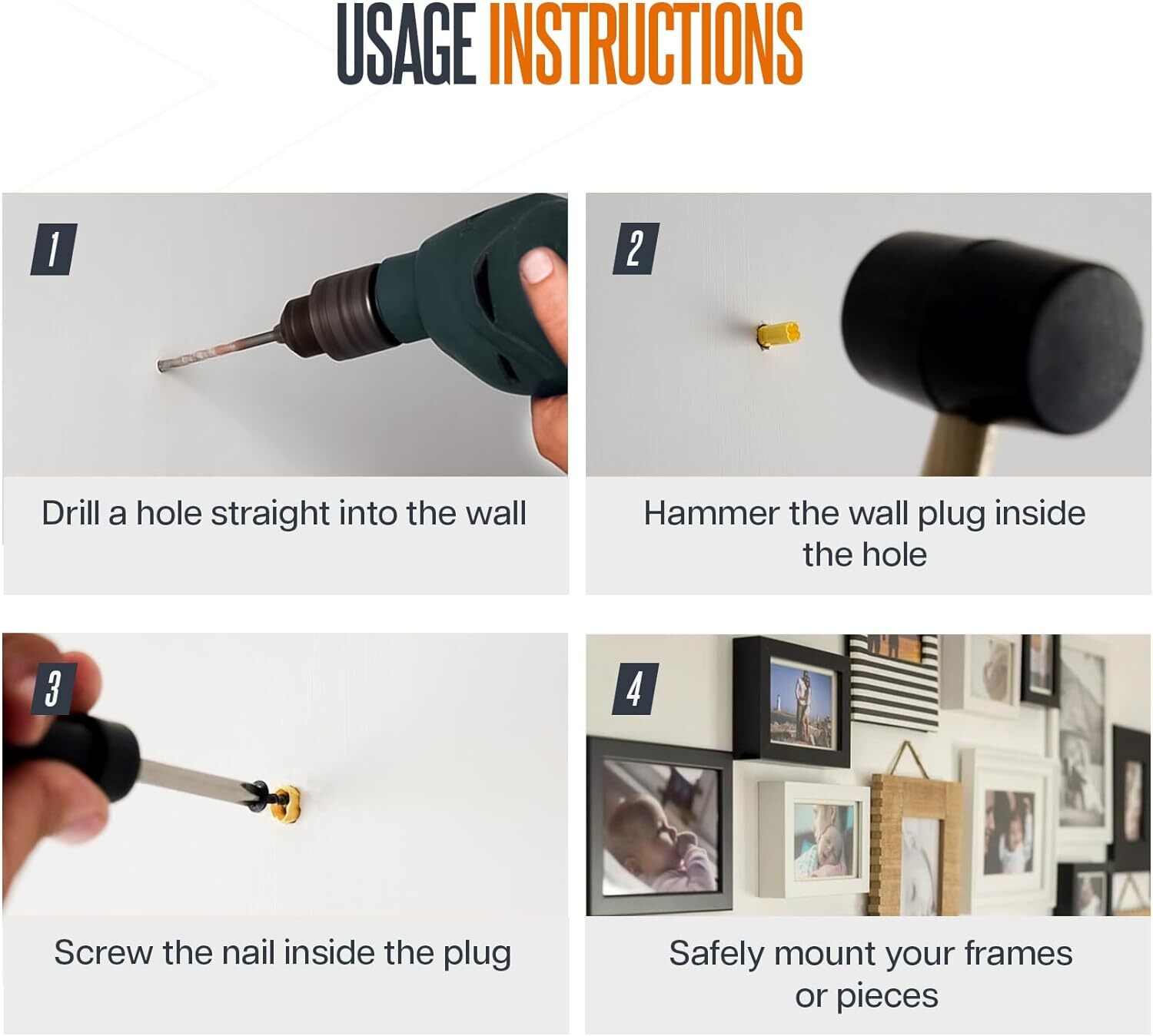 Wall Plug Set 150 Assorted Universal 5mm 6mm 7mm 8mm Fixings Like ...