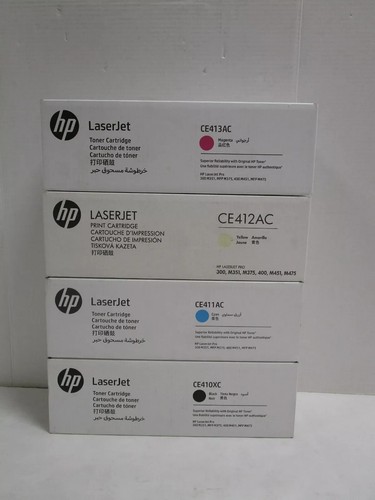 GENUINE HP LASERJET SET OF 4 TONER CE411AC, CE413AC, CE412AC AND ...