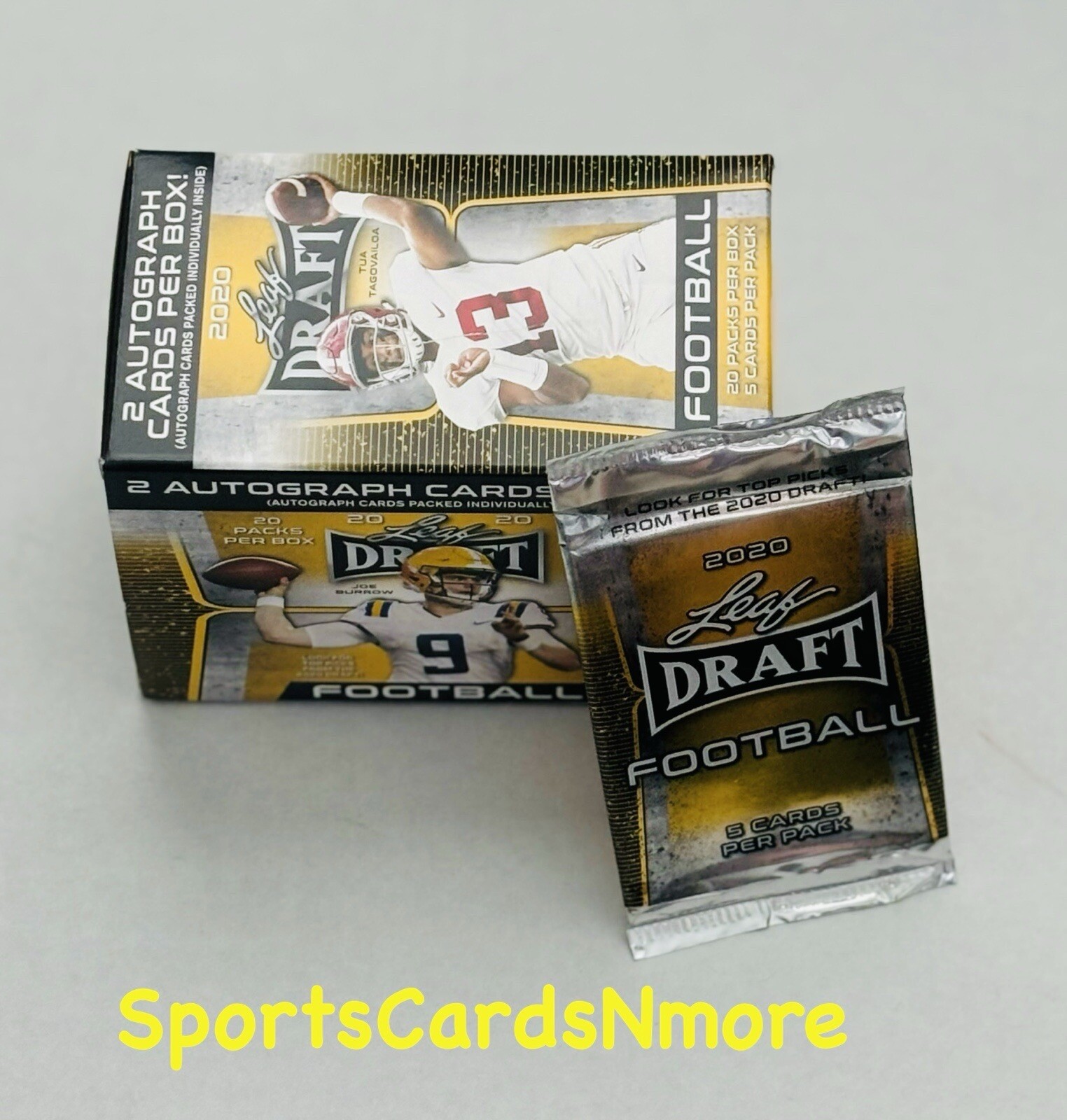 2020 Leaf Football Factory Sealed Pack (1) Possible Joe Burrow Jalen ...