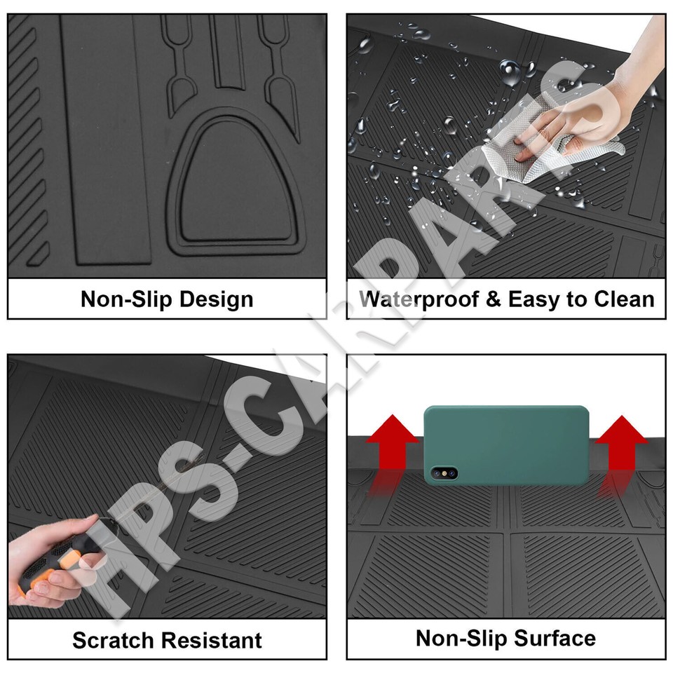 Rear Seat Back Mat+ Cargo Trunk Floor Mat Liner For 2021-2023 Ford ...