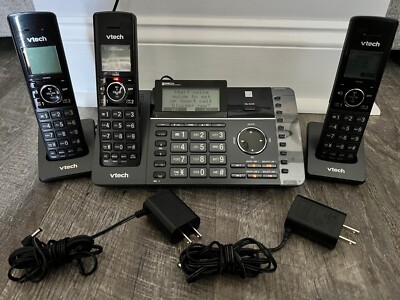 VTech DS6251-3 DECT 6.0 2 Line Cordless Phone w/ Answering, 80-1401-00 ...