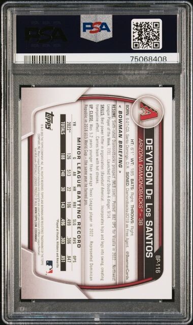 2023 Bowman Paper Deyvison De Los Santos #BP-116 PSA 9 MINT ...