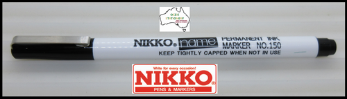1 x BLACK Nikko Name Laundry / Freezer Bag Marker Pen 1.0mm 1501 In ...